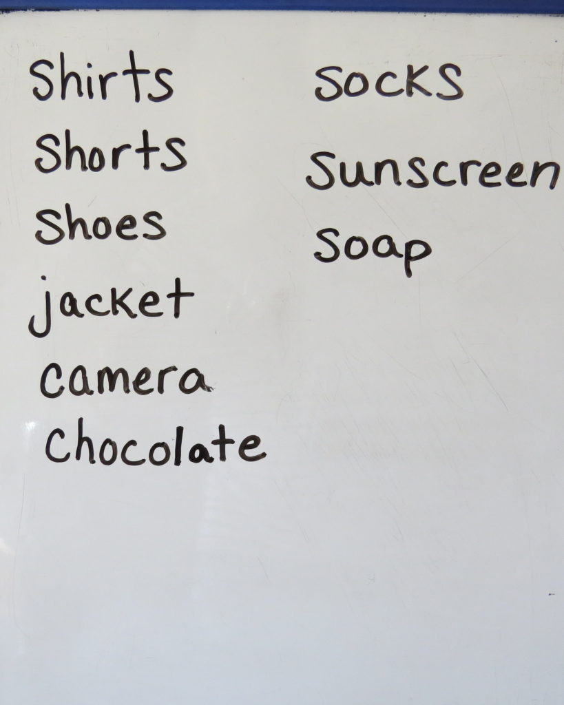 "PACKING" A Fun and Humorous List Poem---Fun Writing Ideas for Kids