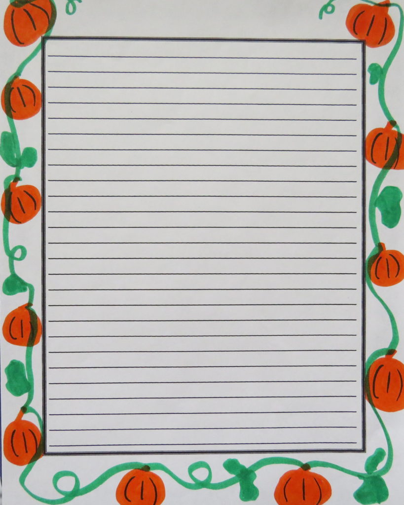 Pumpkins on Vines Art Accents-Fun Writing Ideas for Kids